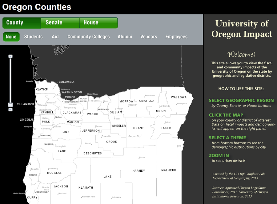 Map tells story of UO impact | OregonNews